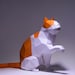 Cat Sit and Stand Paper Craft, Digital Template, Origami, PDF Download ...