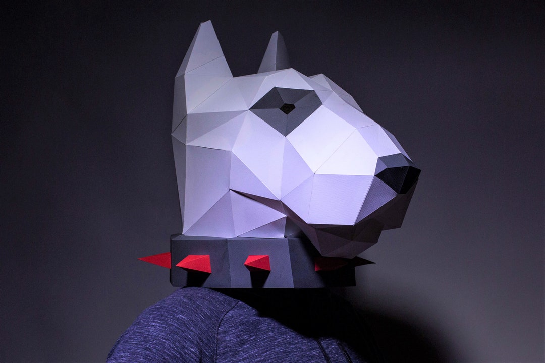 Bull Terrier Mask Paper Craft, Digital Template, Origami, PDF Download ...