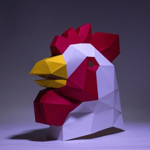 Rooster Mask, Mask Paper Craft, Digital Template, Origami, PDF Download ...