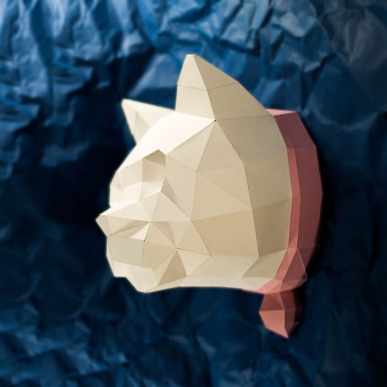 Cat Head Paper Craft Digital Template Origami PDF Download - Etsy