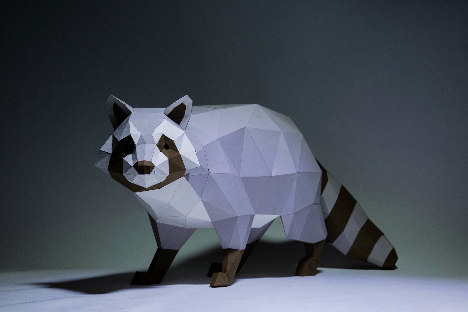 Racoon Paper Craft, Digital Template, Origami, PDF Download DIY, Low ...