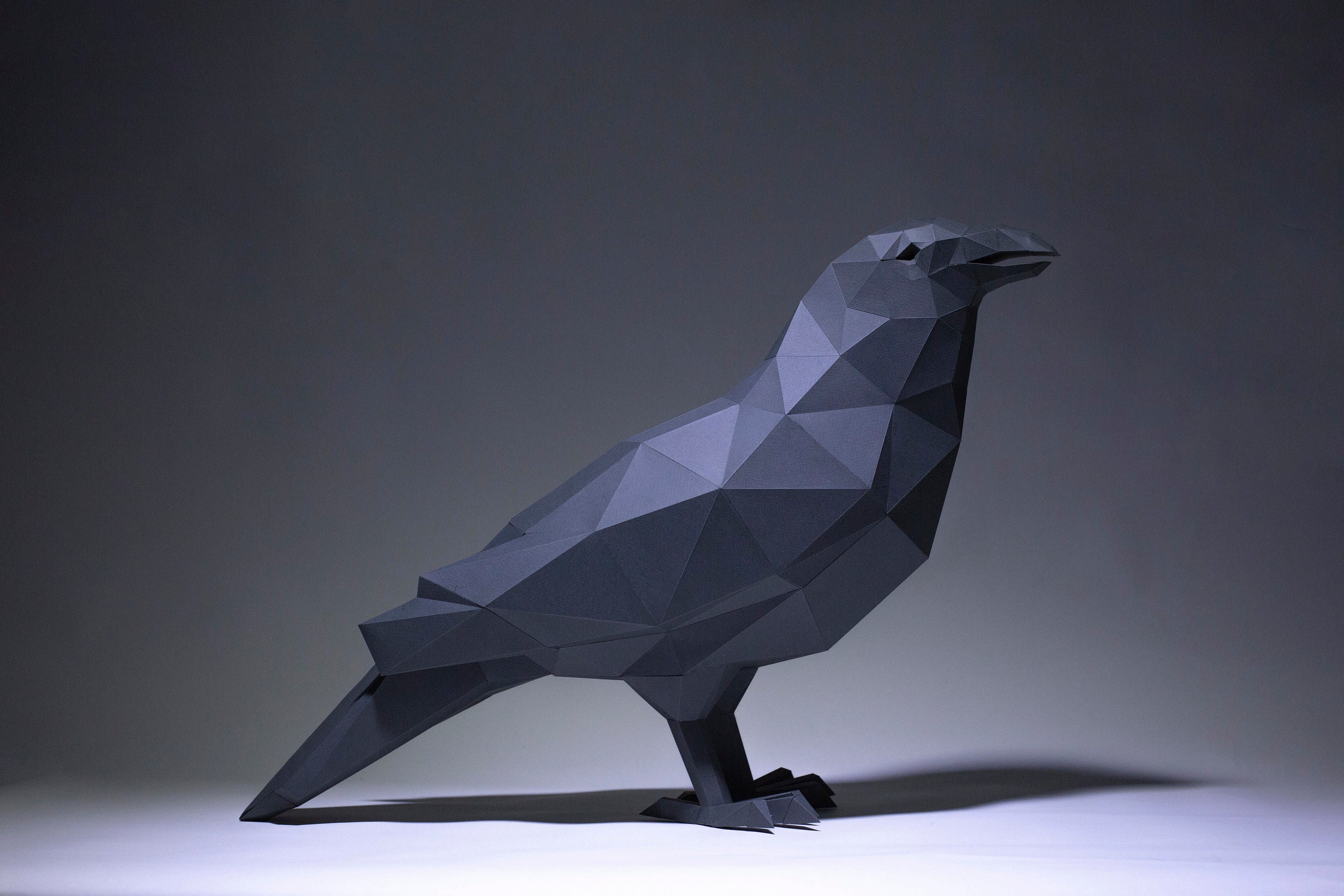 Crow Papercraft Raven Diy Paper Statue Crow 3D Low Poly DIY - Etsy