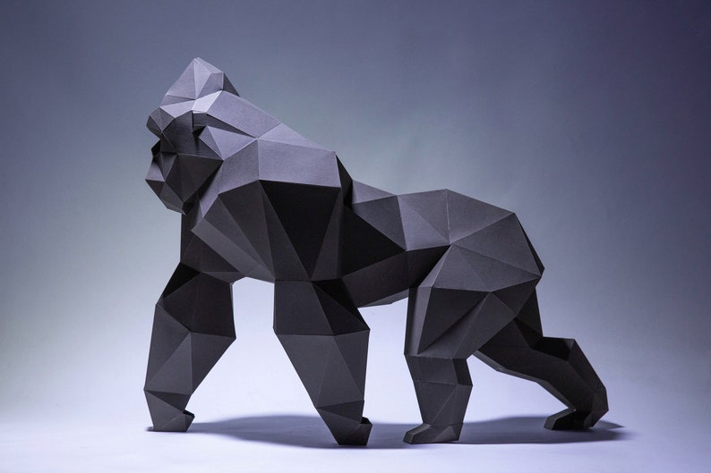 King Kong Paper Craft, Digital Template, Origami, PDF Download DIY, Low ...