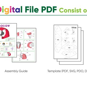 Macaw Mask, Parrot Mask, Mask Paper Craft, Digital Template, Origami ...