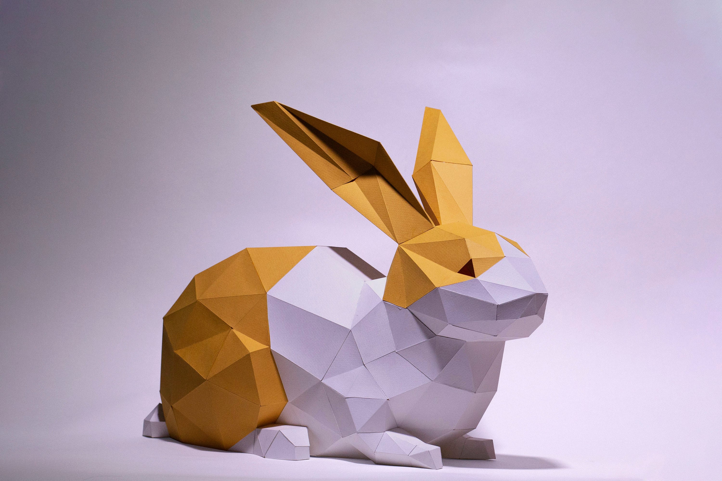 Bunny Rabbit Sitting and Bunny Rabbit Standing up Paper Craft, Digital ...