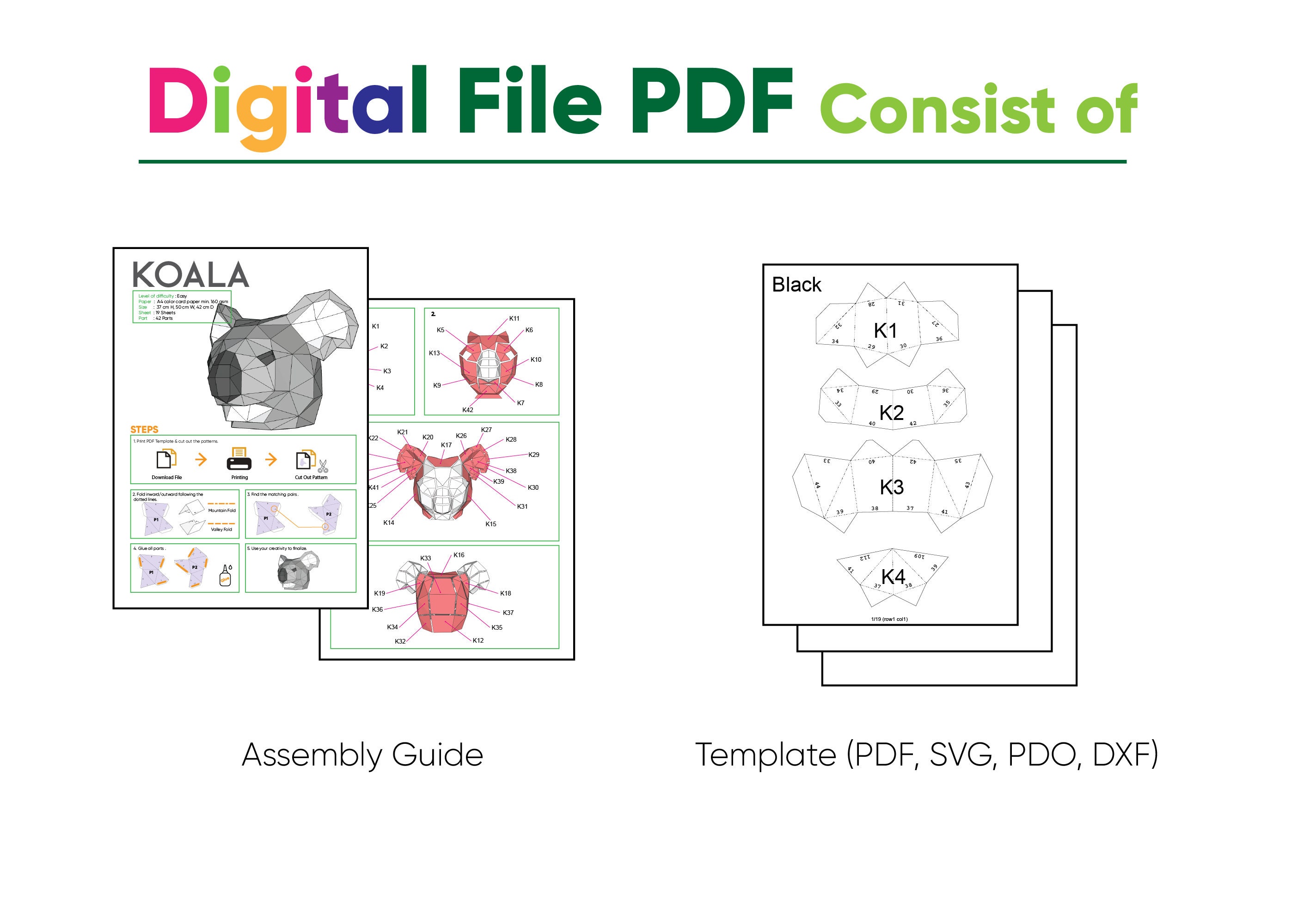 Koala Mask Papercraft Mask Template Origami PDF Download - Etsy Canada