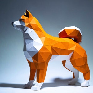 Shiba Inu Paper Craft, Digital Template, Origami, PDF Download DIY, Low ...