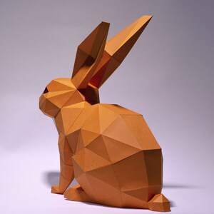 Bunny Sitting Paper Craft, Digital Template, Origami, PDF Download DIY ...