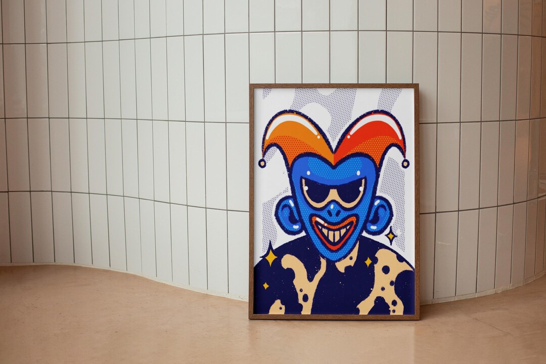 Jester’s Crown – A Blue and Orange Poster With a King’s Fool Hat - Etsy