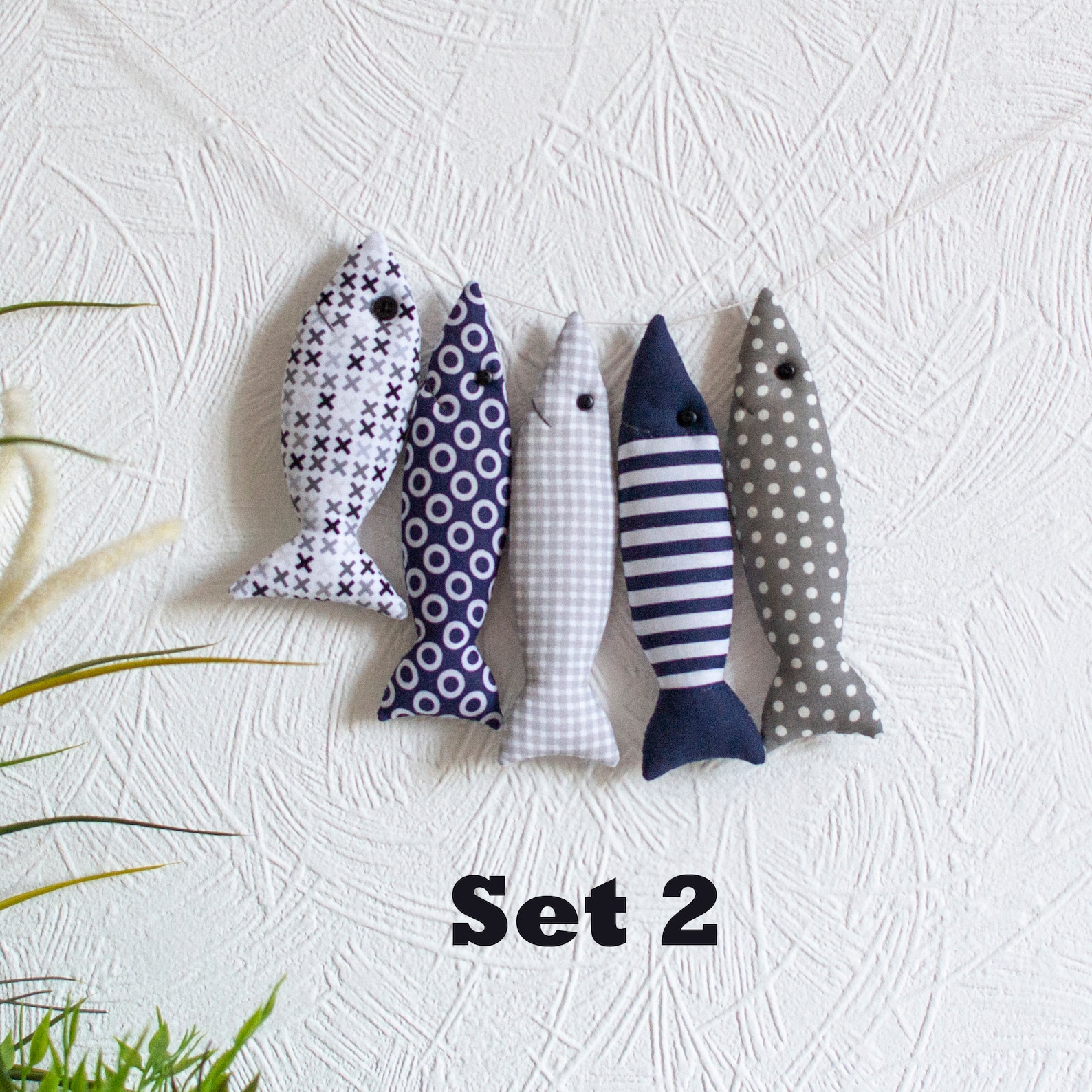 Fish garland Nautical decor Fish wall decor Blue fish Red fish | Etsy