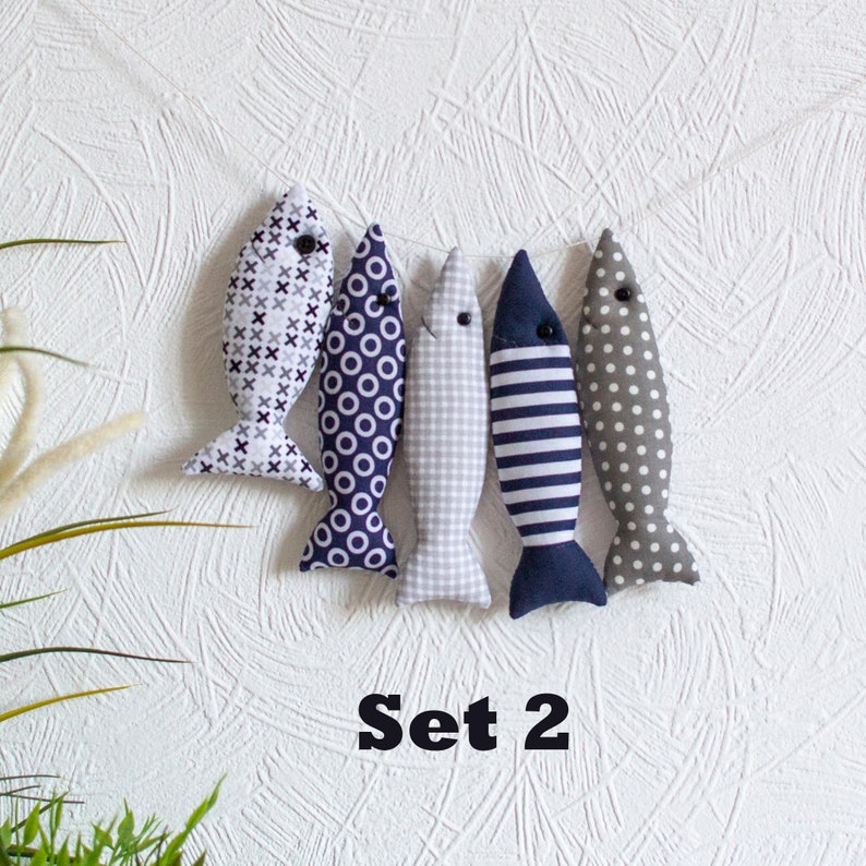 Fish garland Nautical decor Fish wall decor Blue fish Red fish | Etsy