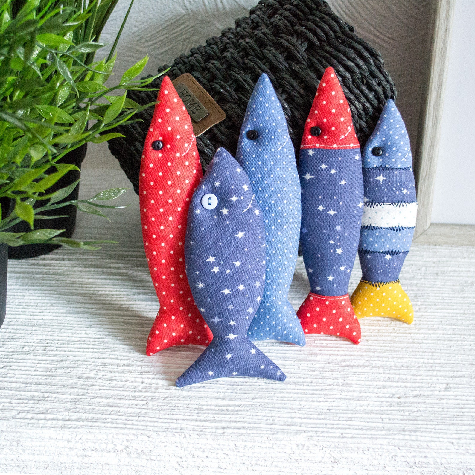 Fish garland Nautical decor Fish wall decor Blue fish Red fish | Etsy