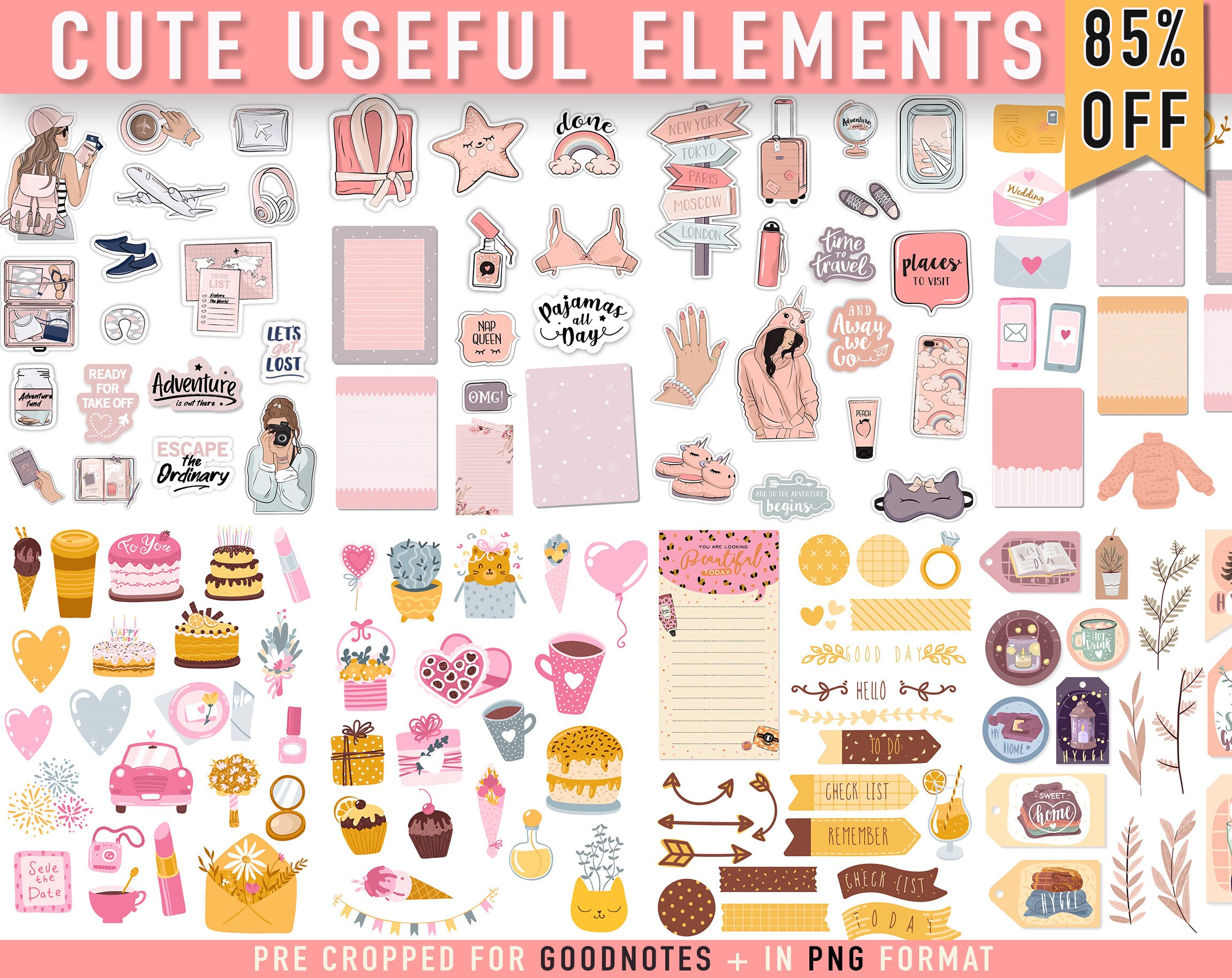 Goodnotes Stickers Goodnotes Sticker Pack Goodnotes Png Etsy