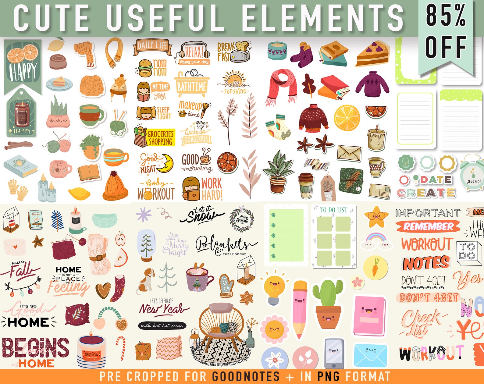 Goodnotes Stickers Goodnotes Sticker Pack Goodnotes Png Etsy