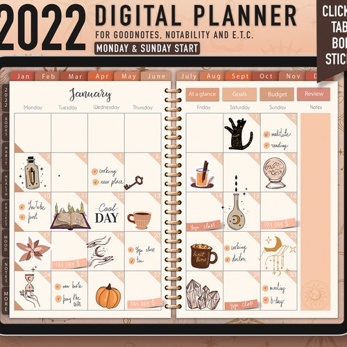Neutral Daily Digital Planner Printable Planner ipad | Etsy