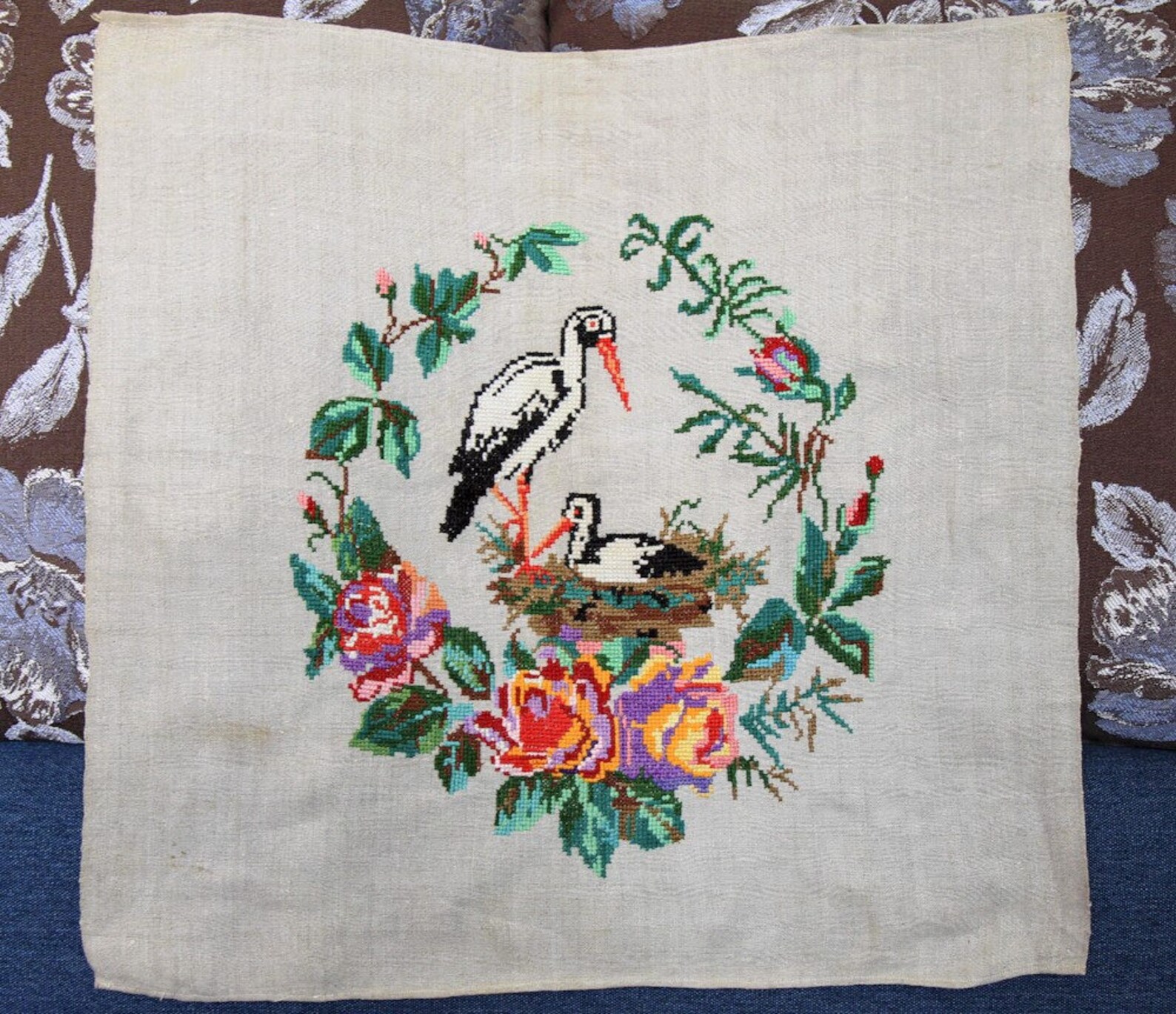 PERFECT Vintage Ukrainian Embroidery Storks 1960s Hand | Etsy