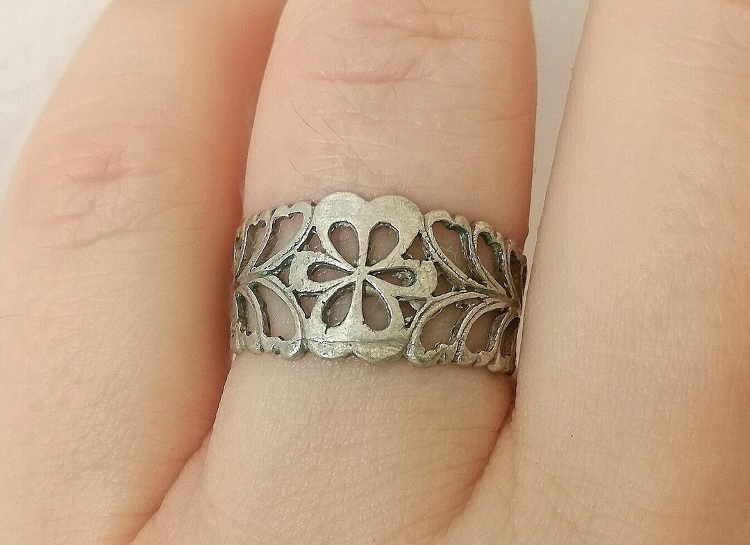 1930s Macedonian Ring Vintage Hnadwork Hand Carved Ring Flower Women ...