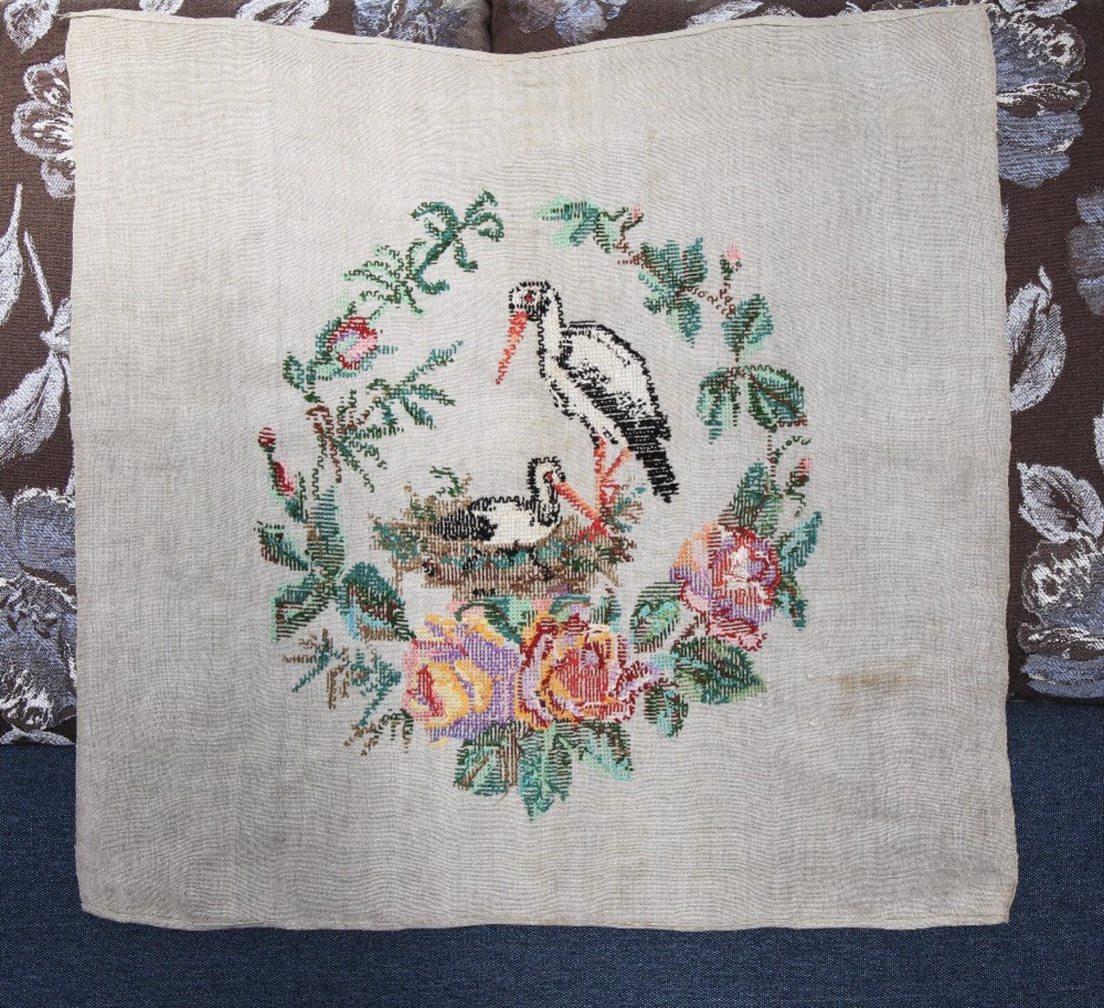 PERFECT Vintage Ukrainian Embroidery Storks 1960s Hand | Etsy