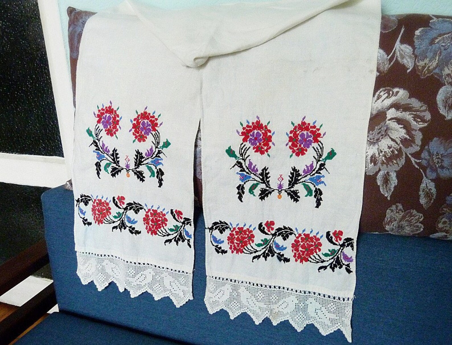 UNIQUE Ukrainian Rushnik With Flowers and Birds 1930s - Etsy