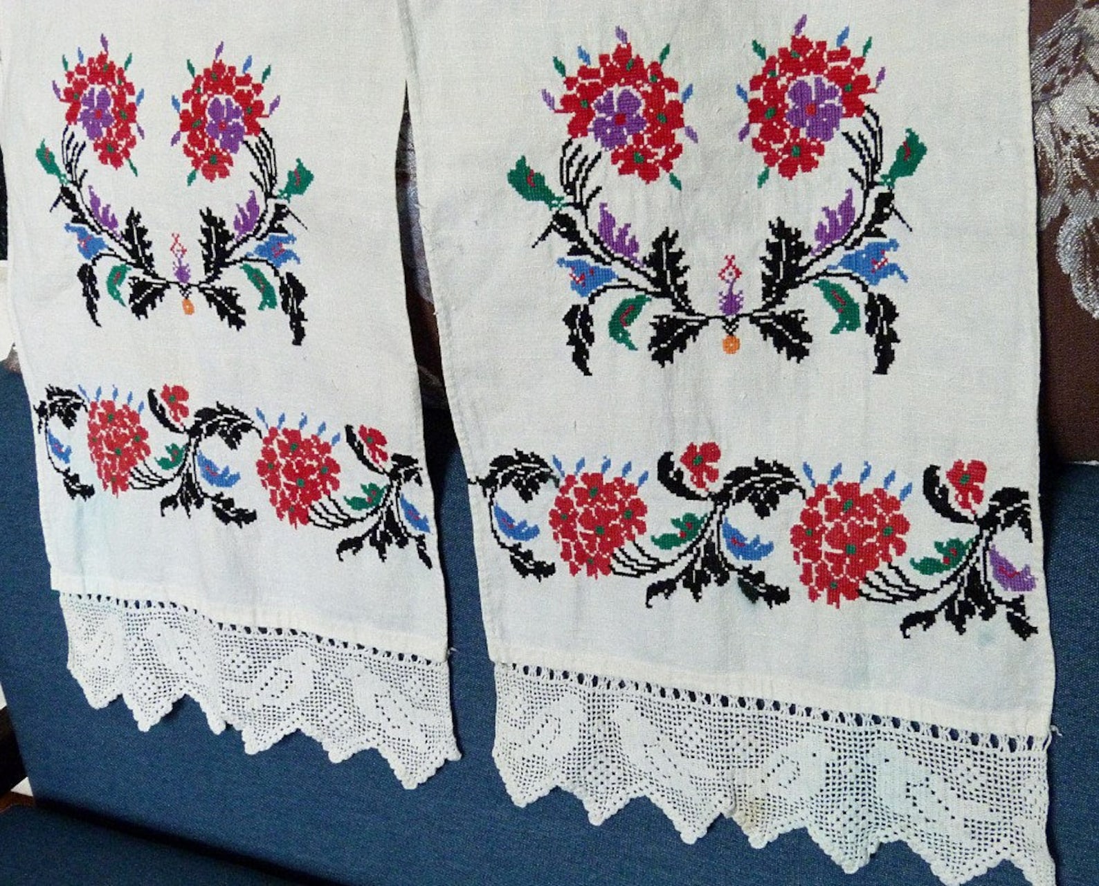 UNIQUE Ukrainian Rushnik With Flowers and Birds 1930s - Etsy