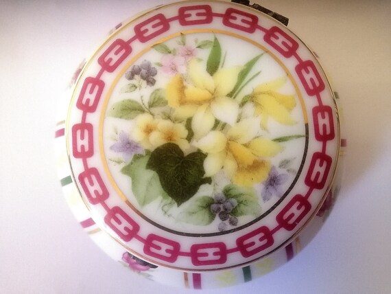 Very Rare Limoges Trinket Box Vintage Old Yellow Narc… - Gem