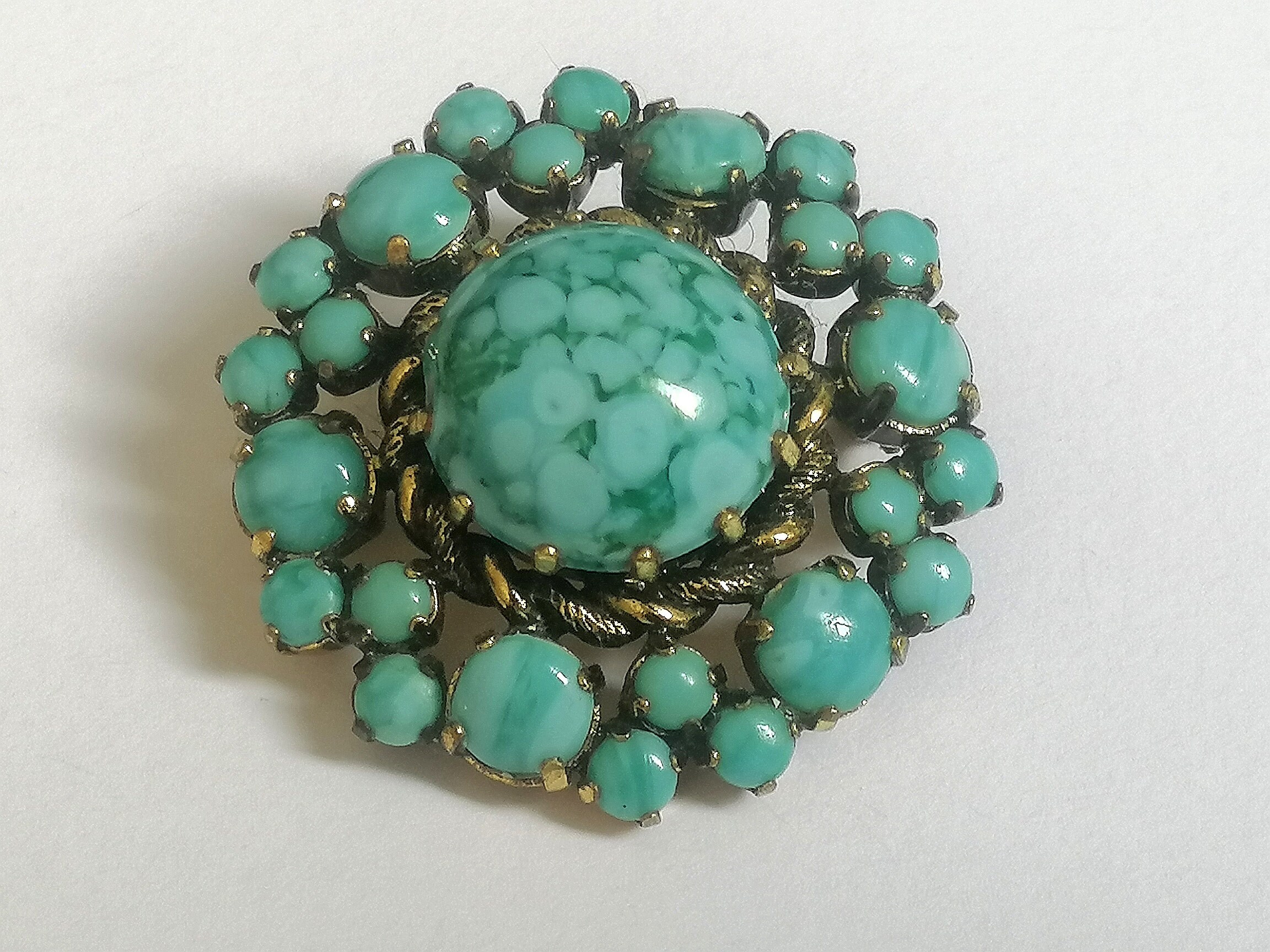 Excellent Vintage Brooch Czech 1970s Costume Jewelry Excellent Vintage Brooch Czech 1970s Costume Jewelry