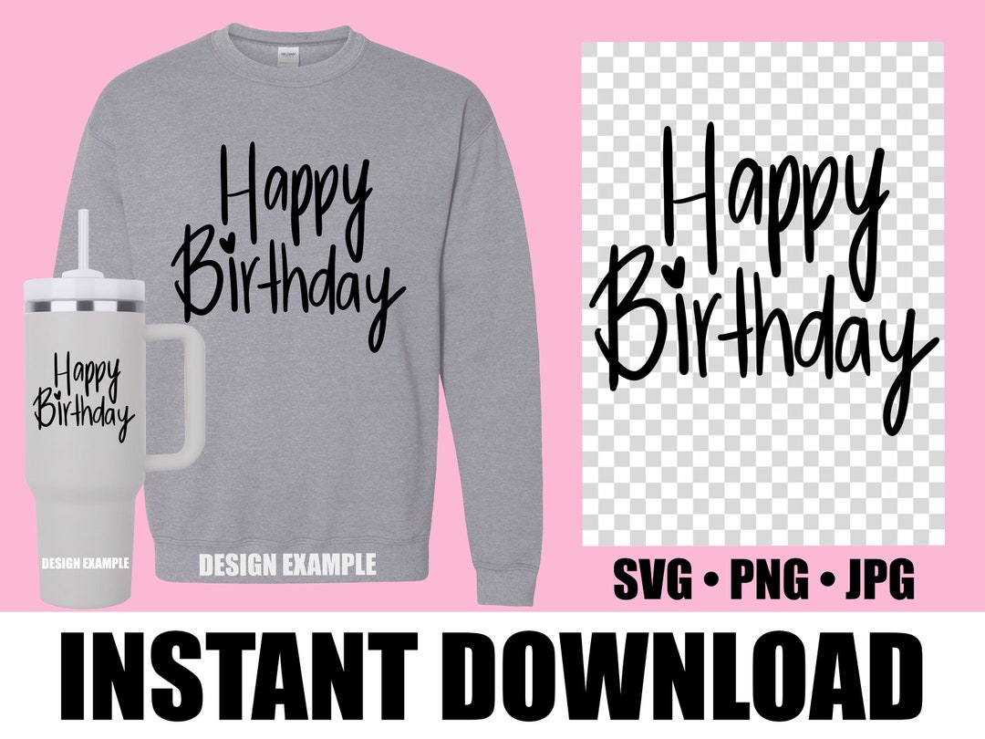 Happy Birthday Text SVG File, Cricut File - Etsy