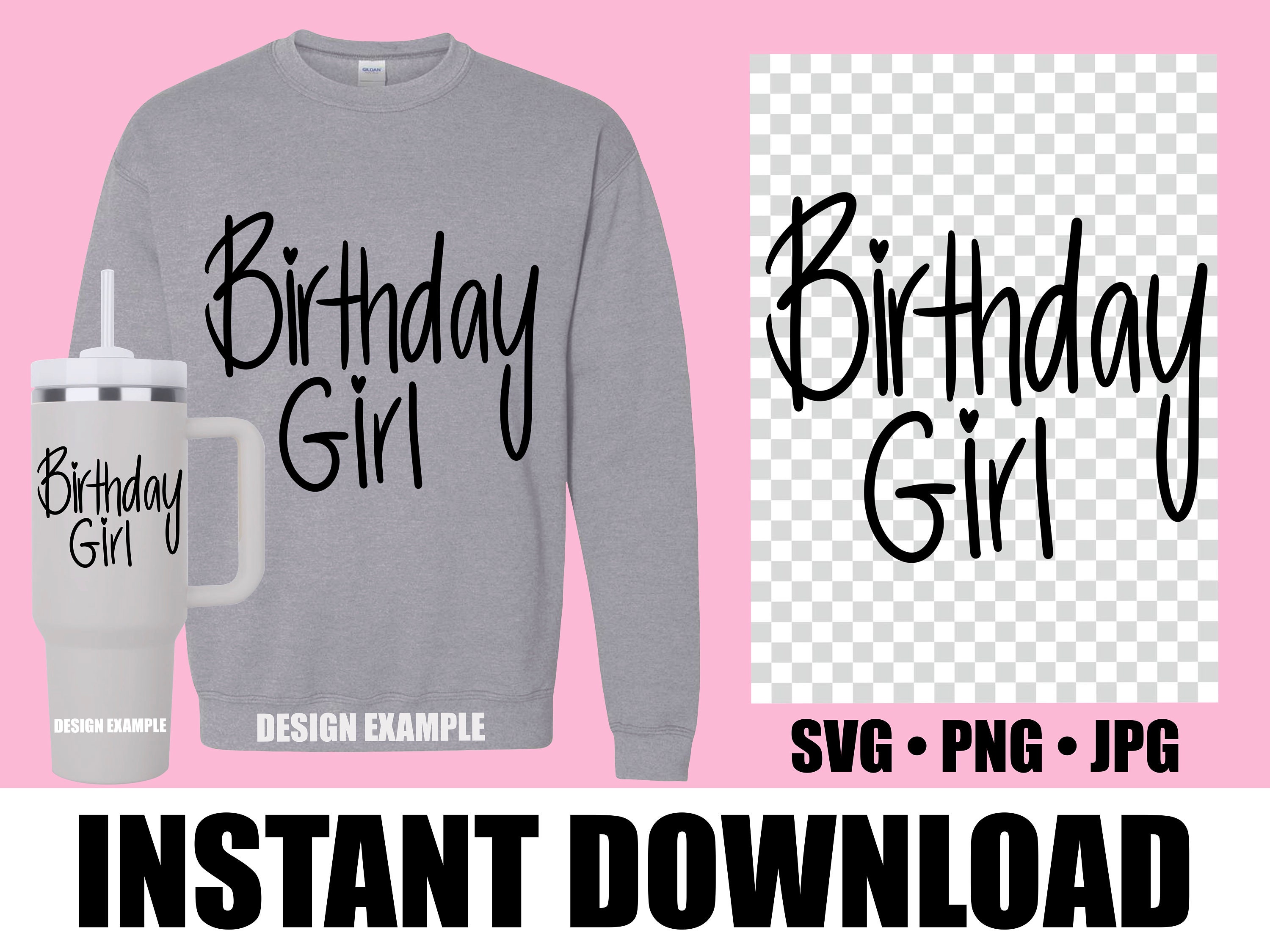 Birthday Girl Text SVG File, Cricut File - Etsy