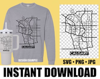 Calgary Map SVG File, Cricut File - Etsy