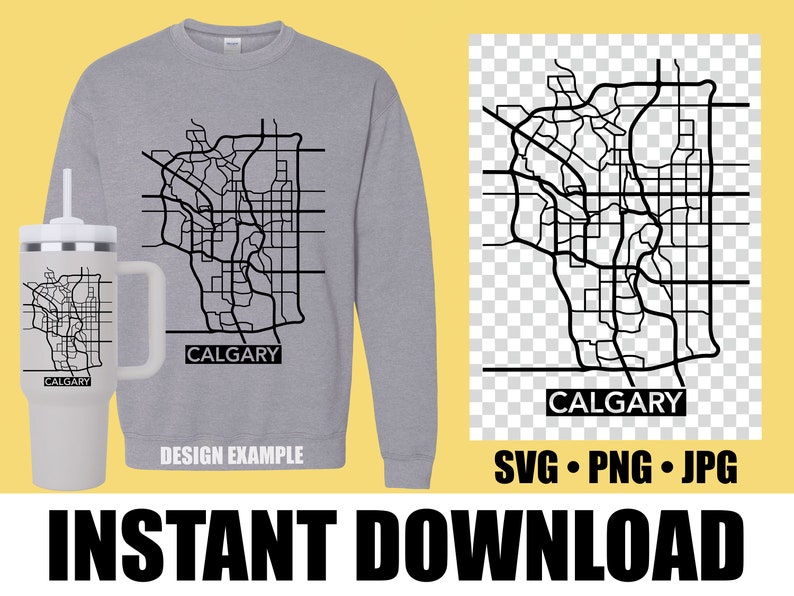 Calgary Map SVG File, Cricut File - Etsy