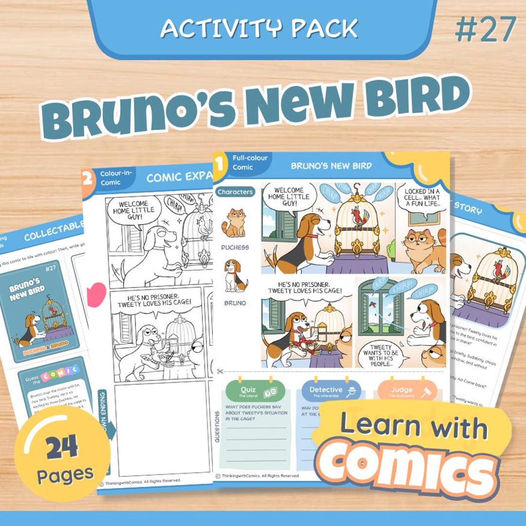 Bruno's New Bird Activity Pack Printable Worksheets, Comprehension ...