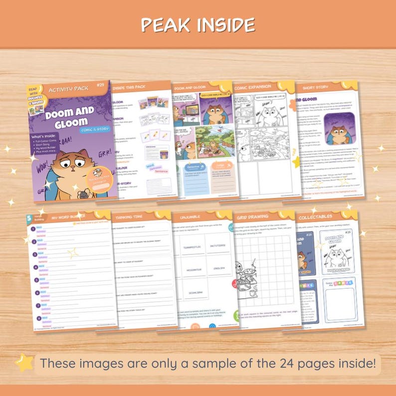 Doom and Gloom Activity Pack: Fun Printable Worksheets, Comprehension ...