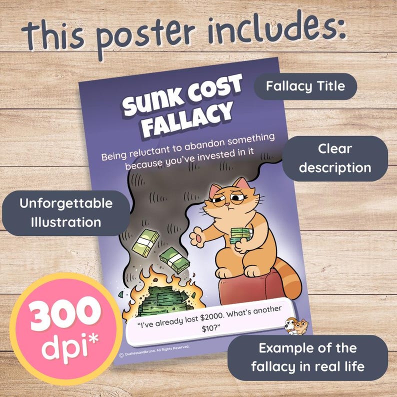 Sunk Cost Fallacy Poster to Develop Critical Thinking Skills - Etsy