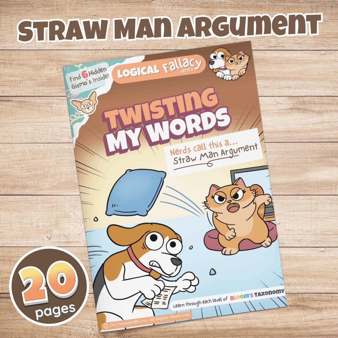 Straw Man Argument Fallacy Activity Pack: Fun Critical Thinking ...