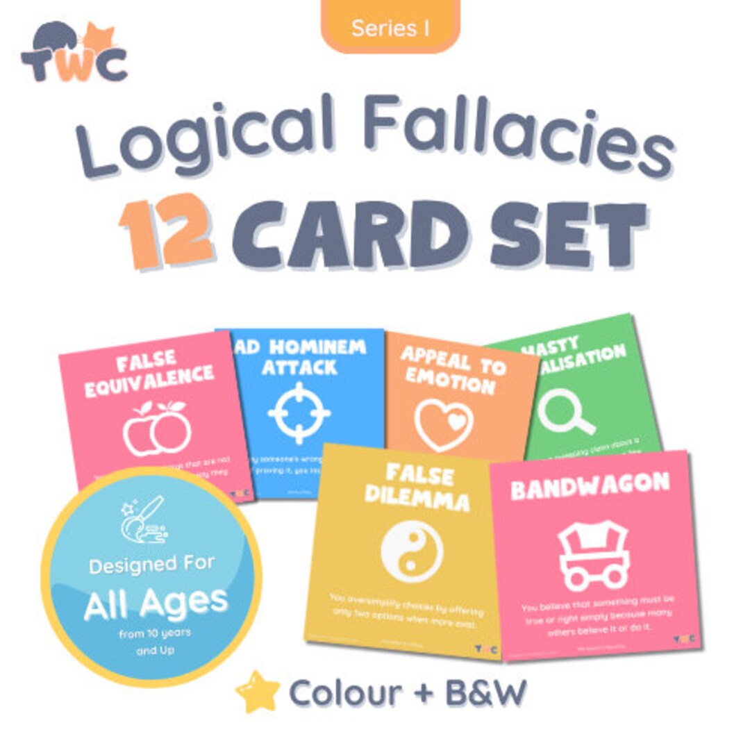 Logical Fallacies Square Card Set Pack Series I - Etsy Australia
