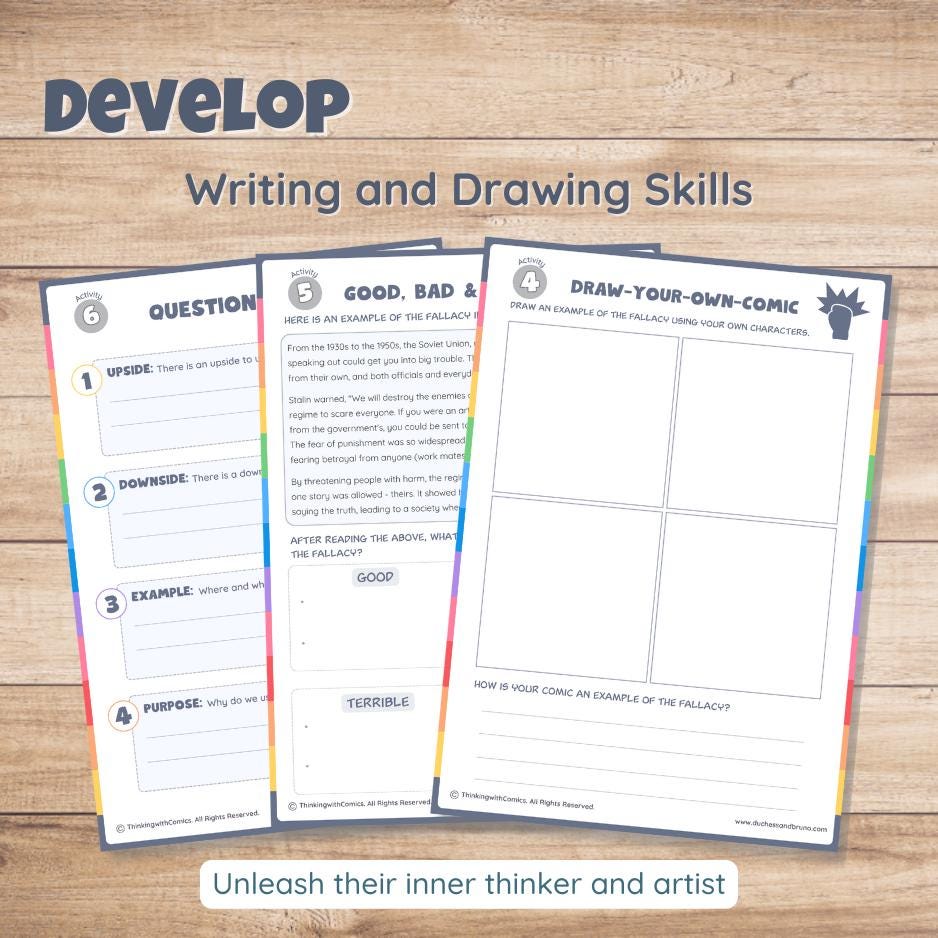 Appeal to Force Fallacy Activity Pack: Critical Thinking Worksheets ...