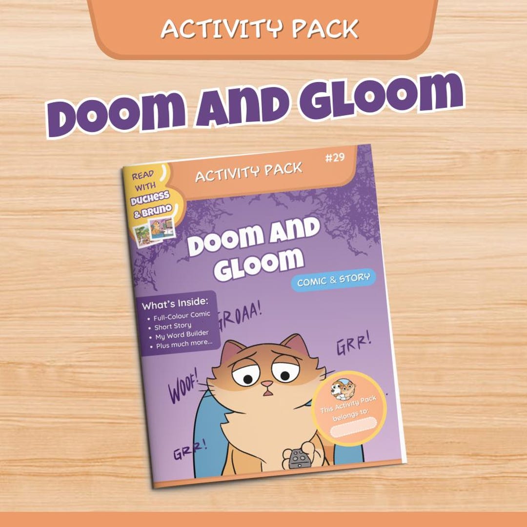 Doom and Gloom Activity Pack: Fun Printable Worksheets, Comprehension ...