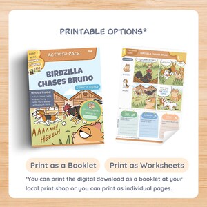 Birdzilla Chases Bruno Activity Pack Fun Comprehension Questions ...