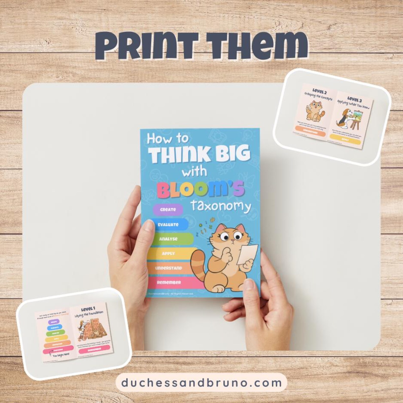 Bloom's Taxonomy Posters for Kids + Activity Booklet (digital Download ...