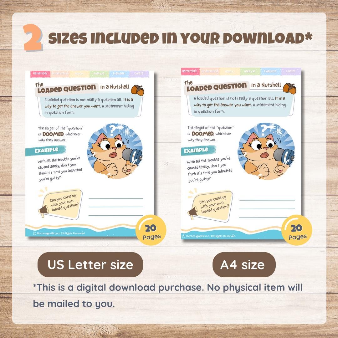 Loaded Question Fallacy Activity Pack: Fun Critical Thinking and ...