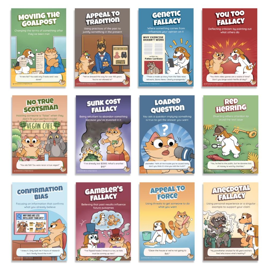 Logical Fallacy Posters Bundle Pack of 12 - Fun Illustrations for ...