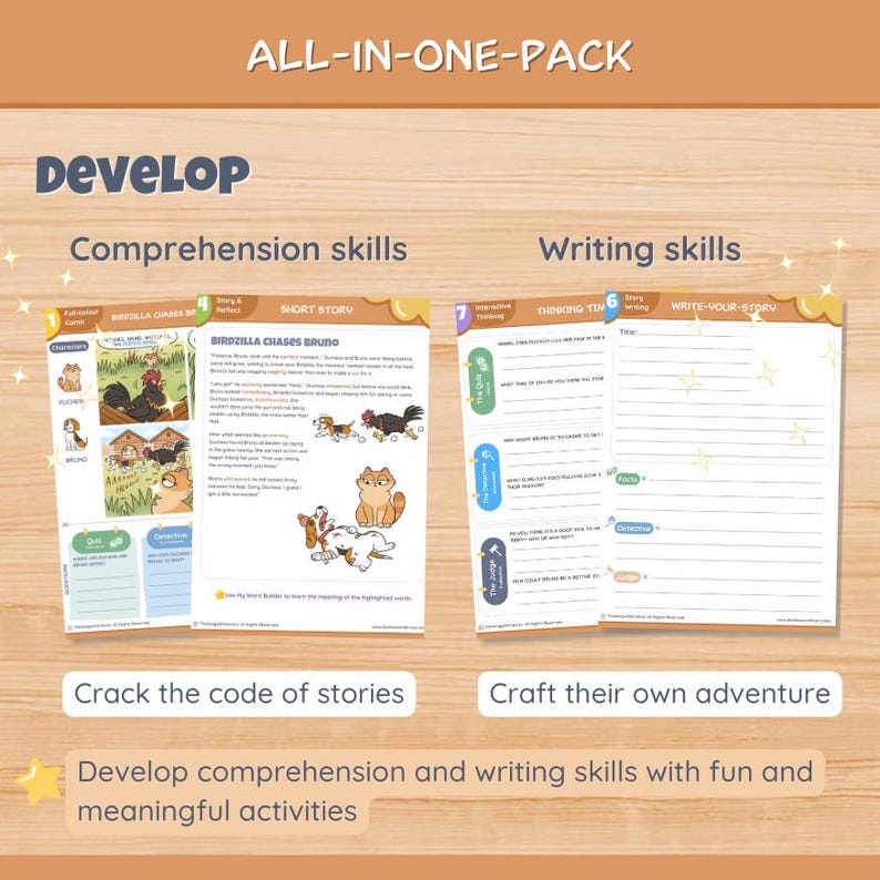 Birdzilla Chases Bruno Activity Pack Fun Comprehension Questions ...