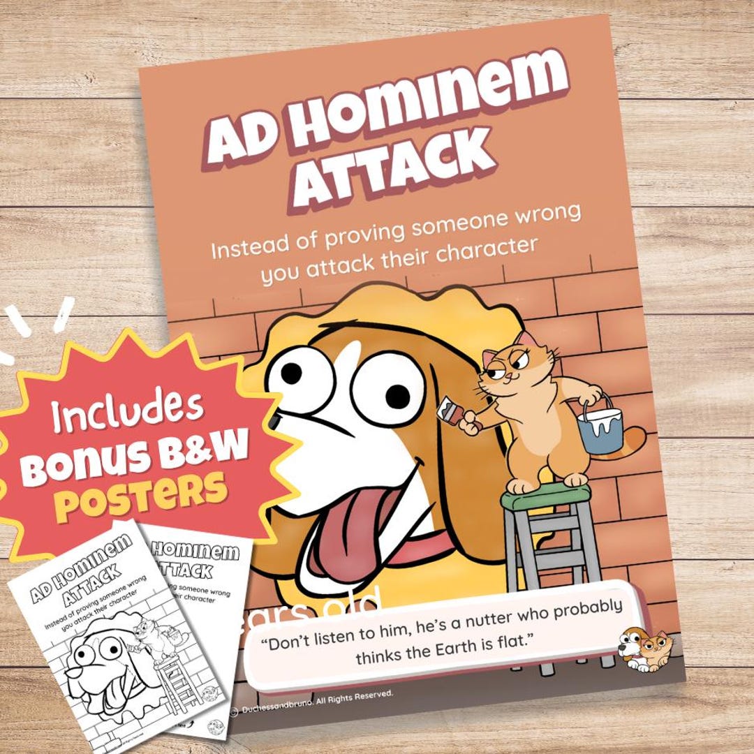 Ad Hominem Attack Poster to Develop Critical Thinking Skills Digital ...