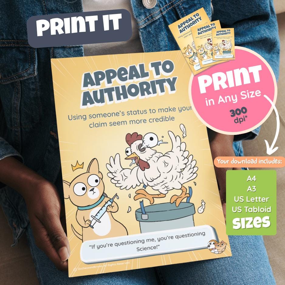 Appeal to Authority Poster to Develop Critical Thinking Skills Digital ...