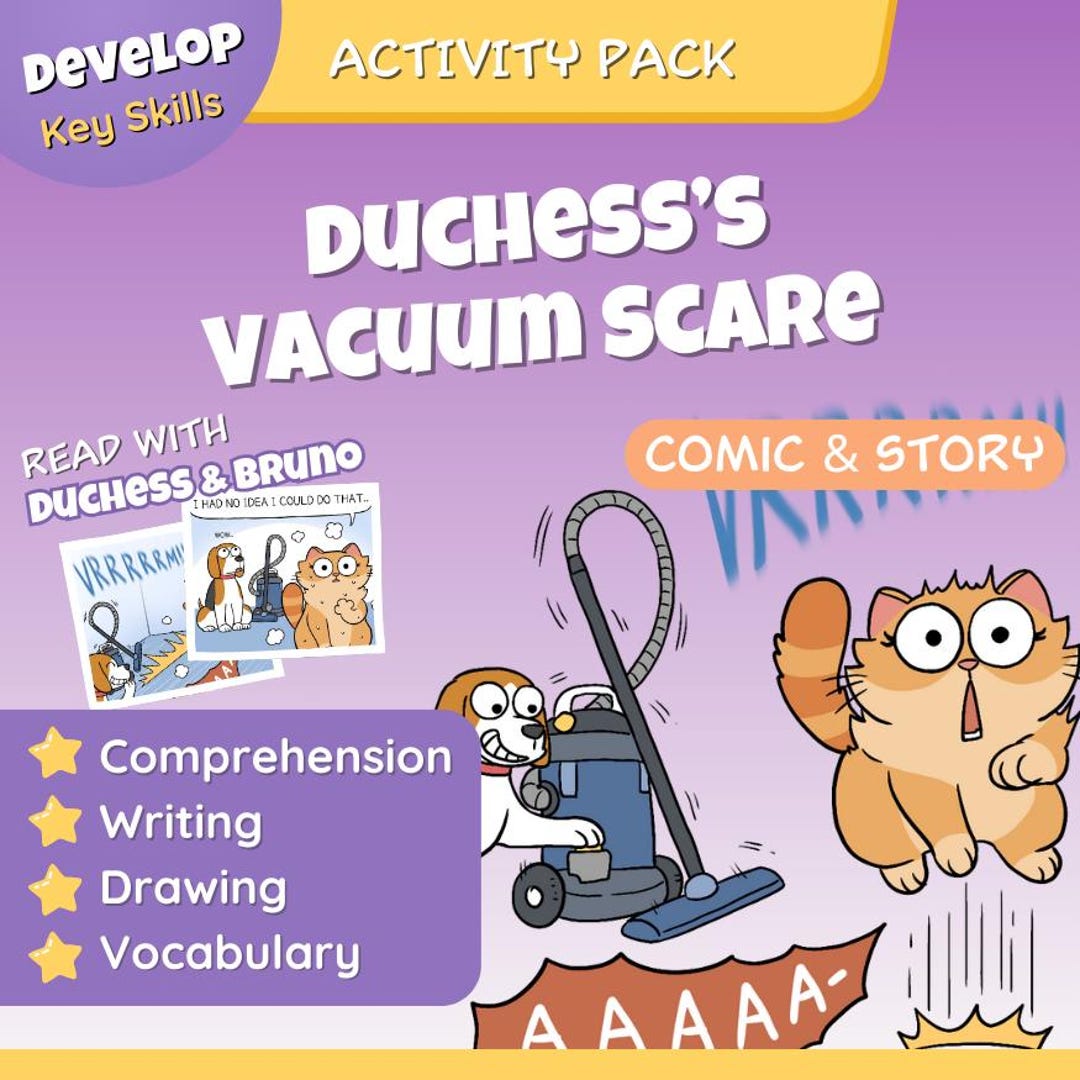 Duchess's Vacuum Scare Fun Activity Pack, Comprehension Questions ...