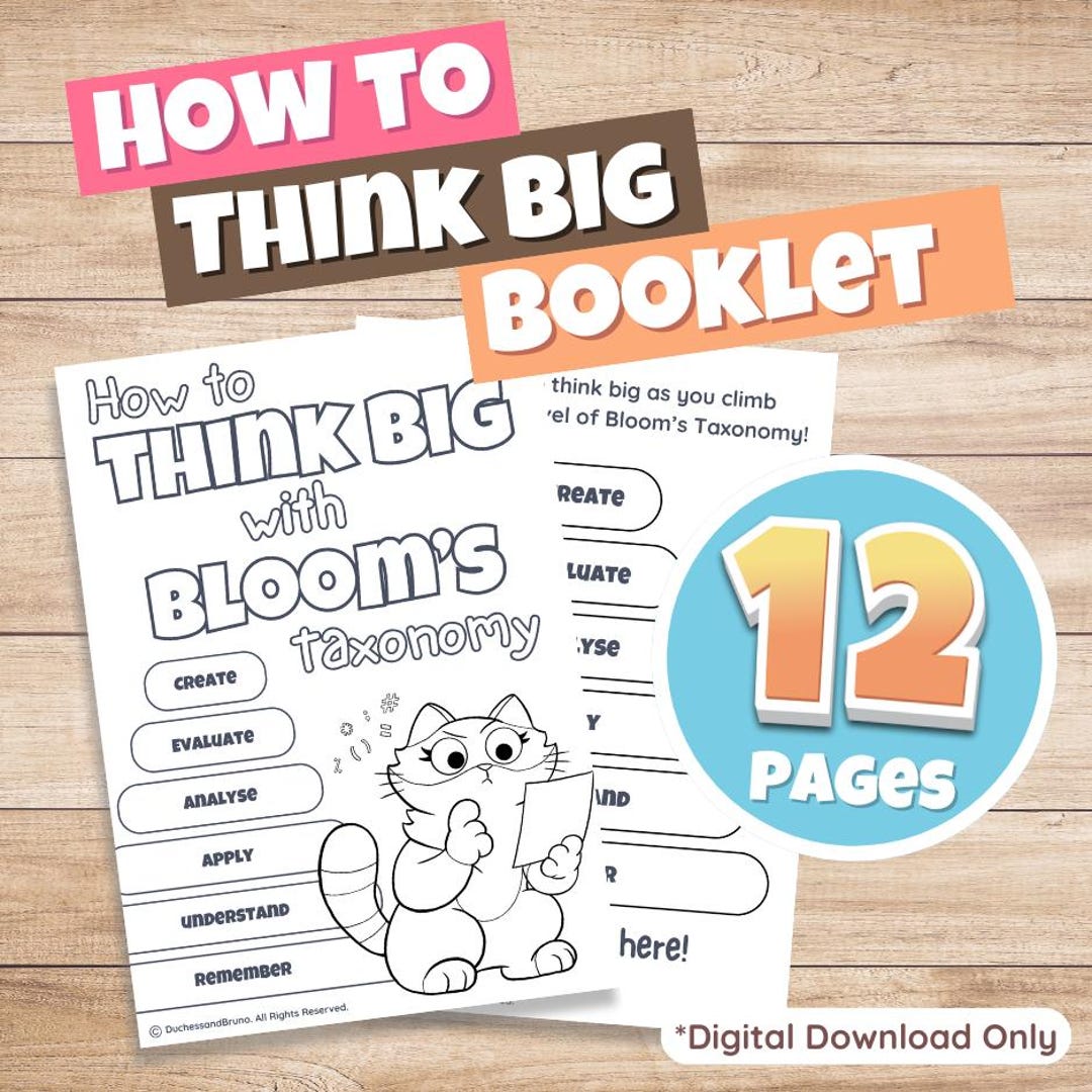 Bloom's Taxonomy Activity Booklet to Build Thinking and Learning Skills ...