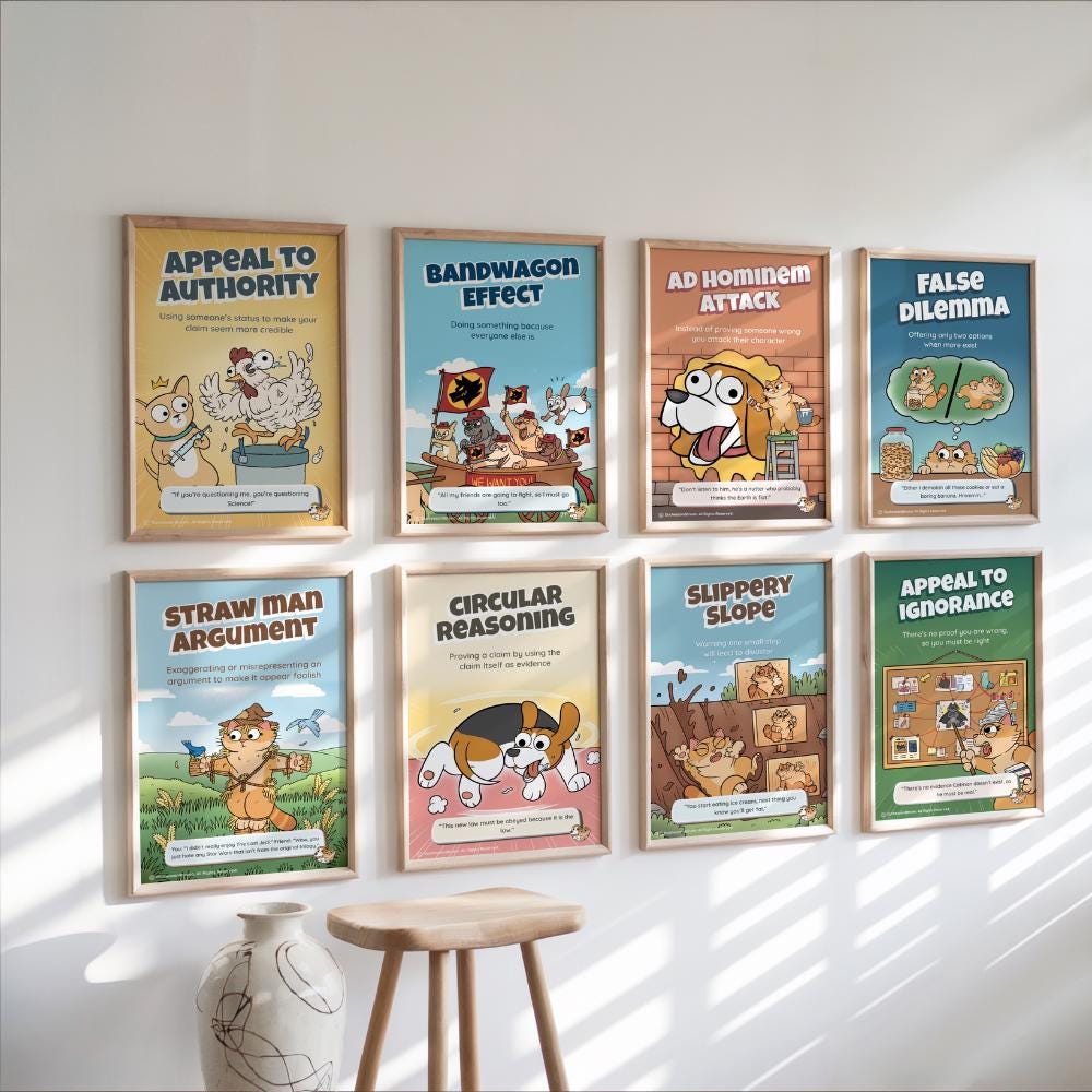 Logical Fallacy Posters Bundle Pack of 12 - Fun Illustrations for ...
