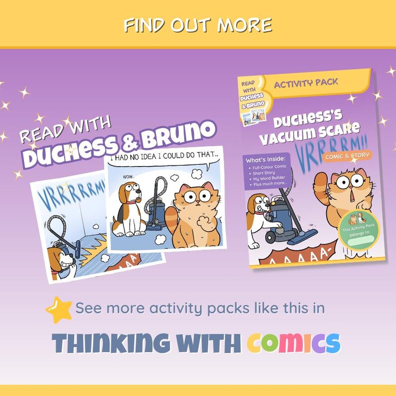 Duchess's Vacuum Scare Fun Activity Pack, Comprehension Questions ...