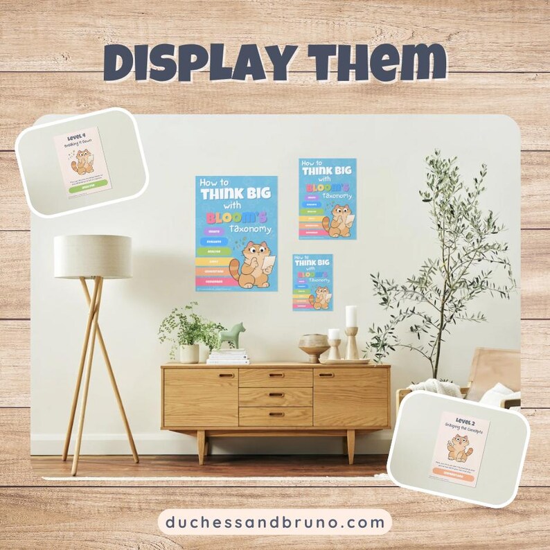 Bloom's Taxonomy Posters for Kids + Activity Booklet (digital Download ...