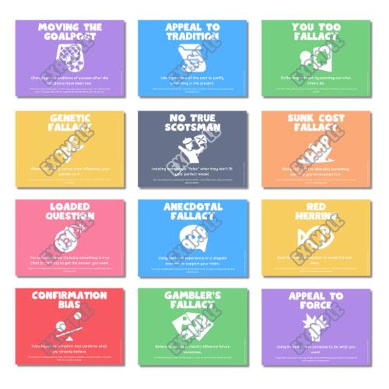 Logical Fallacies Game Cards Set - Series II - Etsy